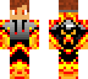 Epic Fire Gamer Boy | Minecraft Skin