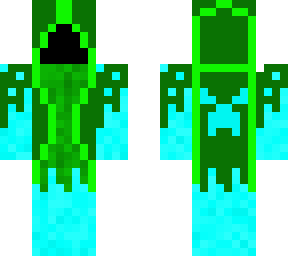 Green Robe Blue Fire | Minecraft Skin