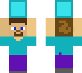 Steve carrying a diamond block | Minecraft Skin