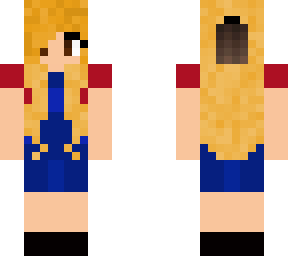 Blonde girl in overalls | Minecraft Skin