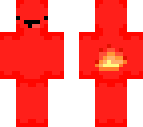 Skeppy With Fire Emoji (Open to see rouded edges) | Minecraft Skin