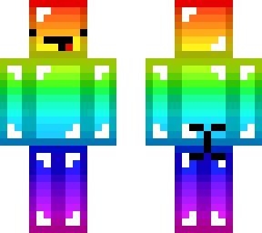 rainbow skeppy with butt-cheeks | Minecraft Skin