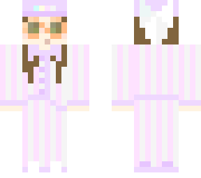 Gamer Girl in Stripped Pyjamas | Minecraft Skin