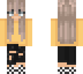 yellow shirt and checkered vans | Minecraft Skin