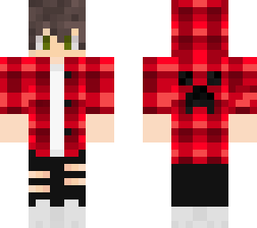 Red Creeper Plaid Hoodie | Minecraft Skin