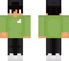 Green Shirt Hat Boy (SHADED ARM) | Minecraft Skin