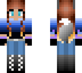Shaded blue shirt girl | Minecraft Skin
