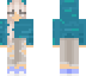 Blue Frog Hoodie Girl | Minecraft Skin