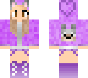 I AM PUPPY remake purple cute puppy girl | Minecraft Skin