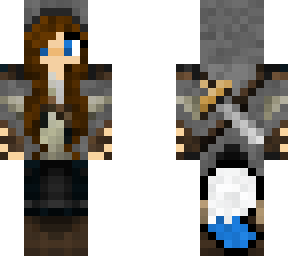 Blue Fighter Wolf Girl | Minecraft Skin