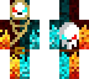 Fire And Ice Skeleton | Minecraft Skin