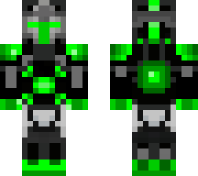 Cool Neon Green Knight Skin | Minecraft Skin