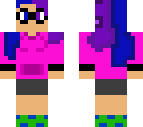 Crystal (Inkling Octoling hybrid Oc) | Minecraft Skin