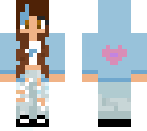 Girl Wearing Skeppy Hoodie | Minecraft Skin
