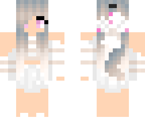 Pink cute wolf girl | Minecraft Skin