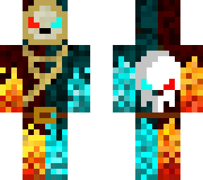 Yellow skull death of fire and ice | Minecraft Skin
