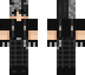 eboy gray and black hair with shoulder belt | Minecraft Skin