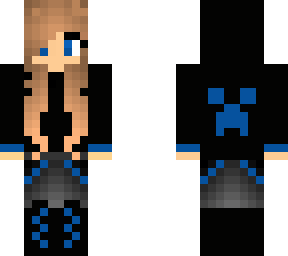 Blue Creeper Gamer girl | Minecraft Skin