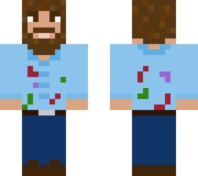 Bob Ross with paint on his shirt ICONIC | Minecraft Skin
