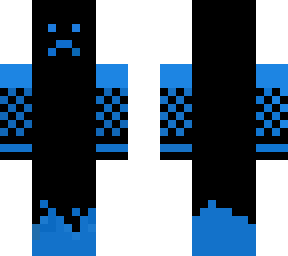blue and black creeper face - person, lol-fixed | Minecraft Skin