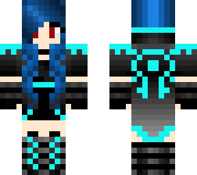 Blue haired vampire girl | Minecraft Skin
