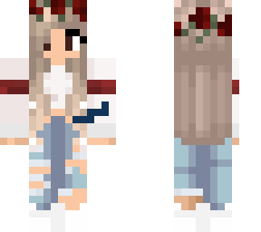 Boho Skinny Jeans & Flower Crown | Minecraft Skin