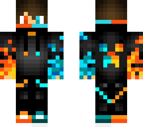 Fire And Water Full Masked With Hoodie | Minecraft Skin
