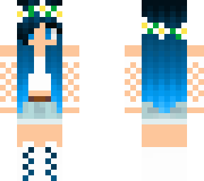 Girl with ocean blue hair | Minecraft Skin