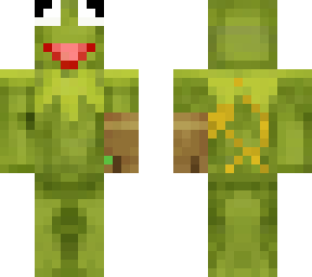 Kermit with Infinity Gauntlet and ZSRR logo on back | Minecraft Skin