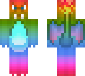 Rainbow Charizard | Minecraft Skin