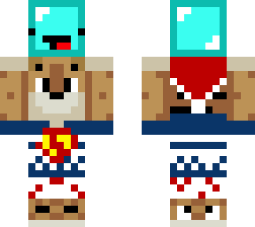 Baby zelkam holding skeppy head | Minecraft Skin