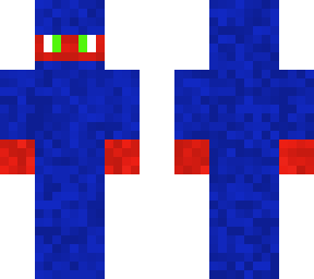 Red Man in Blue Armor | Minecraft Skin