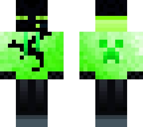 Neon Green enderman, Creeper Jacket | Minecraft Skin