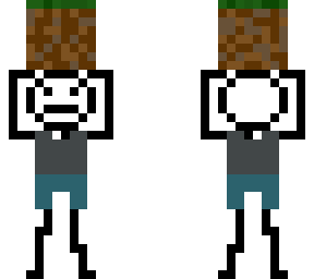 Matchstick Man With Grass | Minecraft Skin