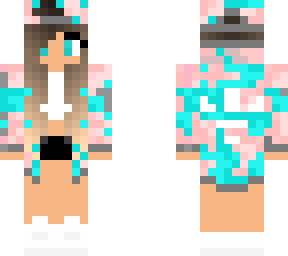 Aqua and pink adidas cap girl | Minecraft Skin
