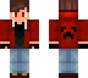 Red Creeper Hodie | Minecraft Skin