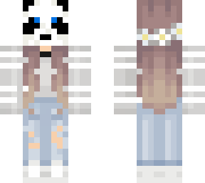 Minecarft Girl With Panda Mask | Minecraft Skin