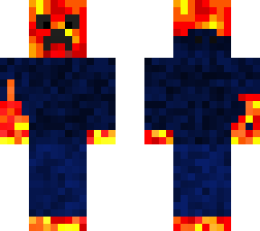 REd Creeper Fire | Minecraft Skin