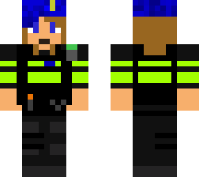 Politie uniform met vuurwapen en baret - vrouw | Minecraft Skin