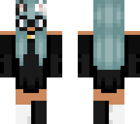 Black Cat costume with glasses | Minecraft Skin