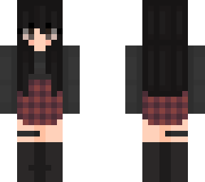 plaid skirt grunge girl | Minecraft Skin