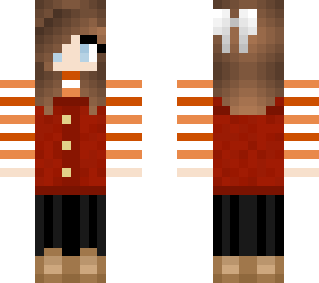 Red Felt Overall Dress w/ Leggings | Minecraft Skin
