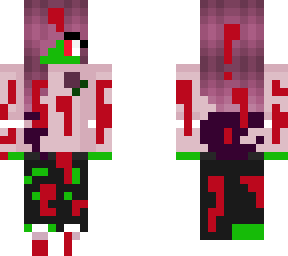 cool zombie girl purple and pink hair | Minecraft Skin