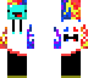 Skeppy Red And Blue Fire | Minecraft Skin