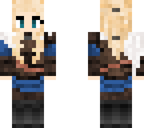 viking girl woman blonde fighter armor cute | Minecraft Skins