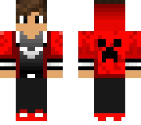 red boy with headphones | Minecraft Skin