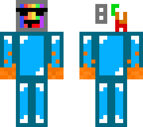 TV head Skeppy with Flaming hands | Minecraft Skin