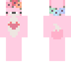 Pink Flower Fox | Minecraft Skin