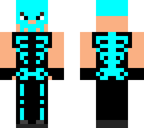 Cyan Skeleton Gangster | Minecraft Skin