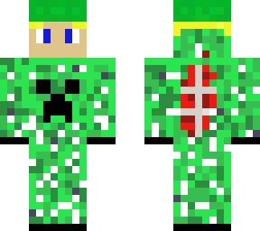Creeper boy with damage on the back | Minecraft Skin